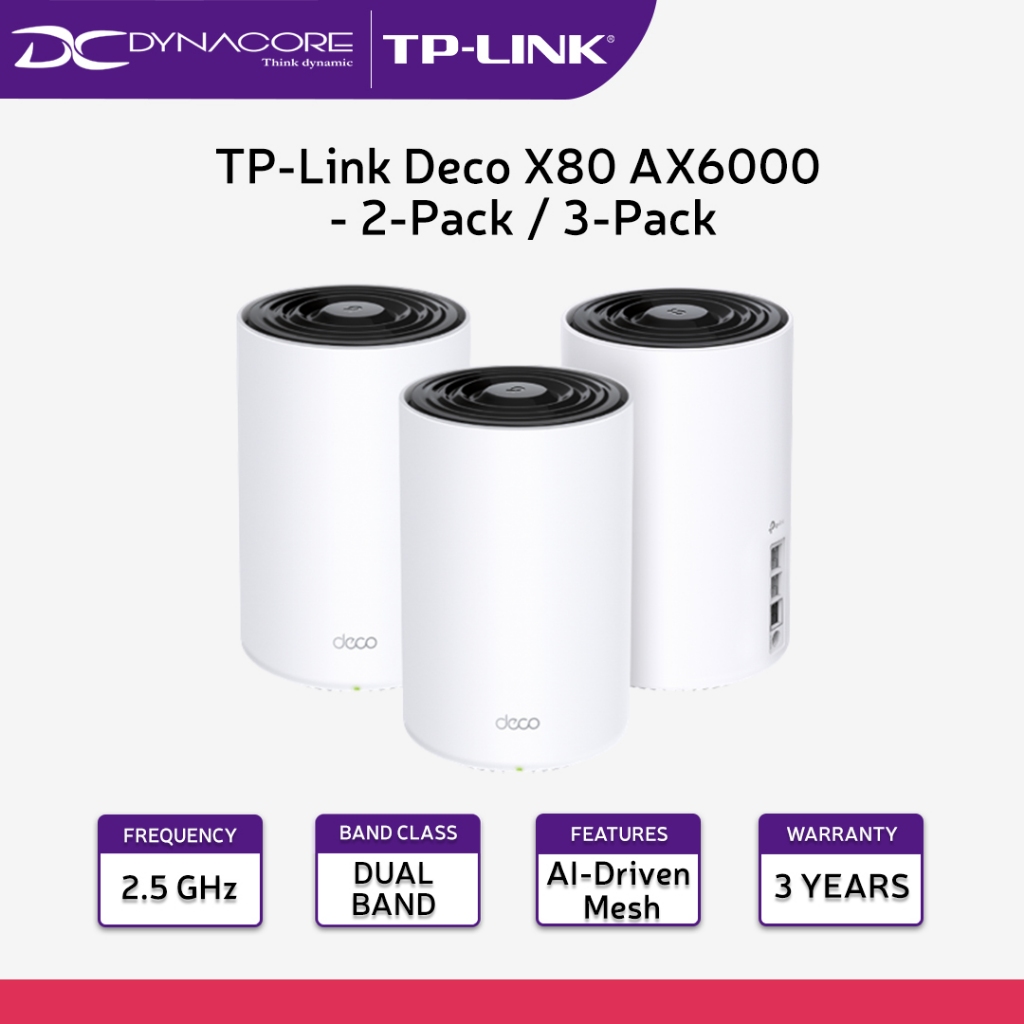 TP-Link Deco X80 AX6000 Dual-Band Mesh WiFi 6 System - 3-Pack | Shopee Singapore