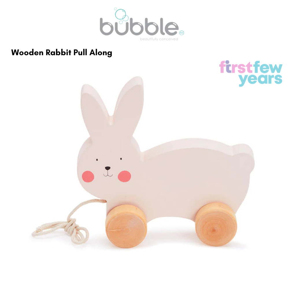 Bubble Wooden Rabbit Pull Along | Shopee Singapore