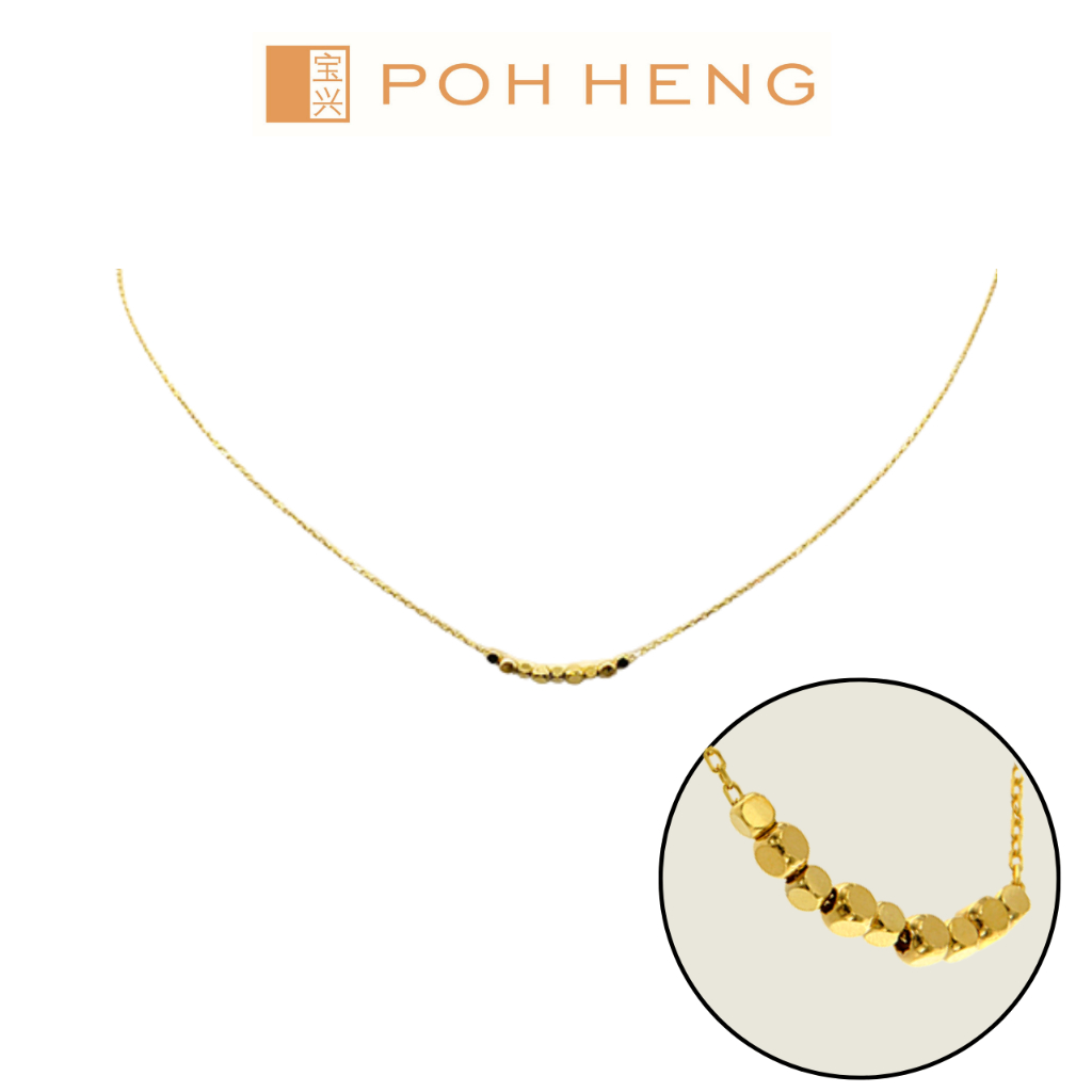 Poh Heng Jewellery 22K Beaded Chain Necklace in Yellow Gold [Price by ...