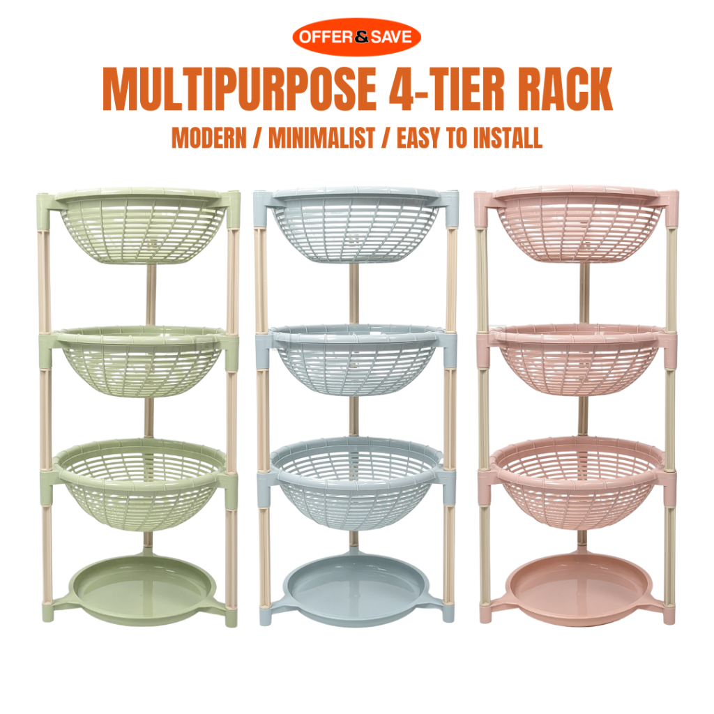 ONS Premium Multipurpose 4-Tier Rack 65cm Height Modern Design Multi ...