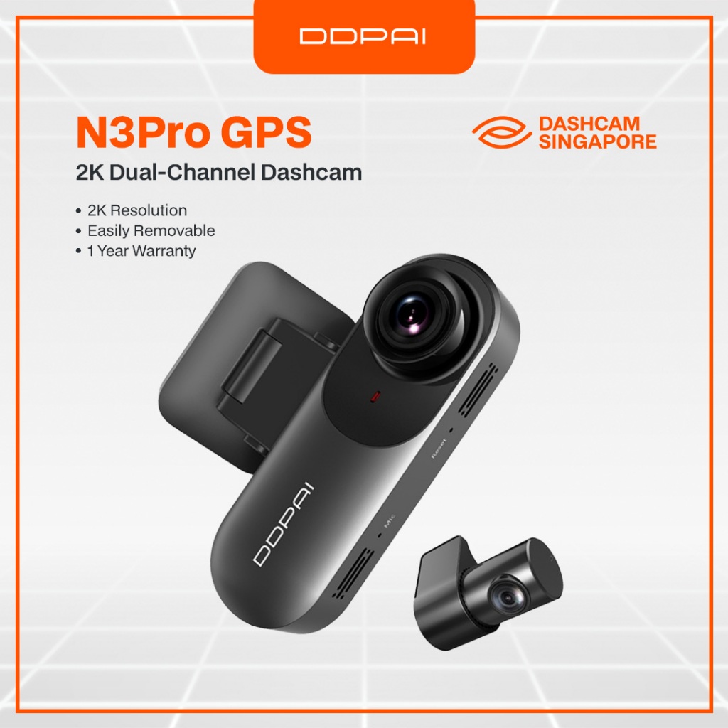 DDPAI N3Pro GPS | Front & Rear Dual Channel Dashcam | Easily Detachable | Shopee Singapore