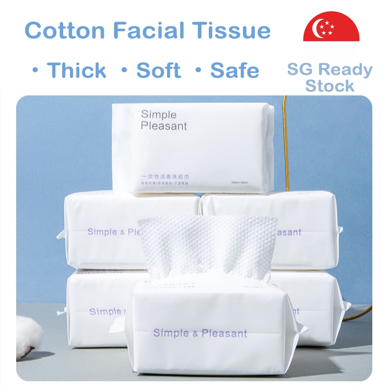 Cotton Tissues, Extra Thick Disposable Face Towels, Soft Dry Wipe for ...