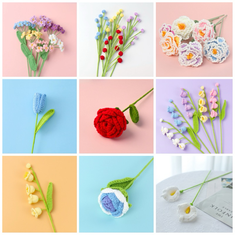 【SG Ready Stock】Handcrafted crochet Flower Bouquet Knitted Flower ...