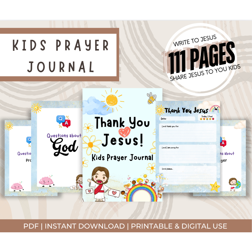 Printable Kids Prayer Journal | Daily Gratitude & Bible Notes ...