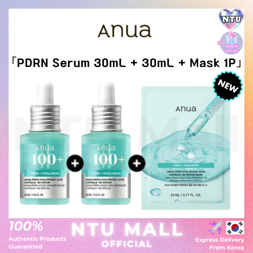 [ANUA] PDRN Hyaluronic Capsule 100+ Serum 30ml + 30ml + Mask 1P | Shopee Singapore