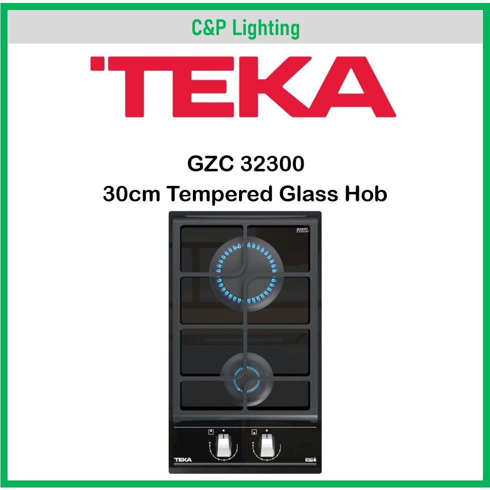 Teka 30cm Ceramic Glass 2 Burner Cooker Hob Gas Stove GZC 32300 ...