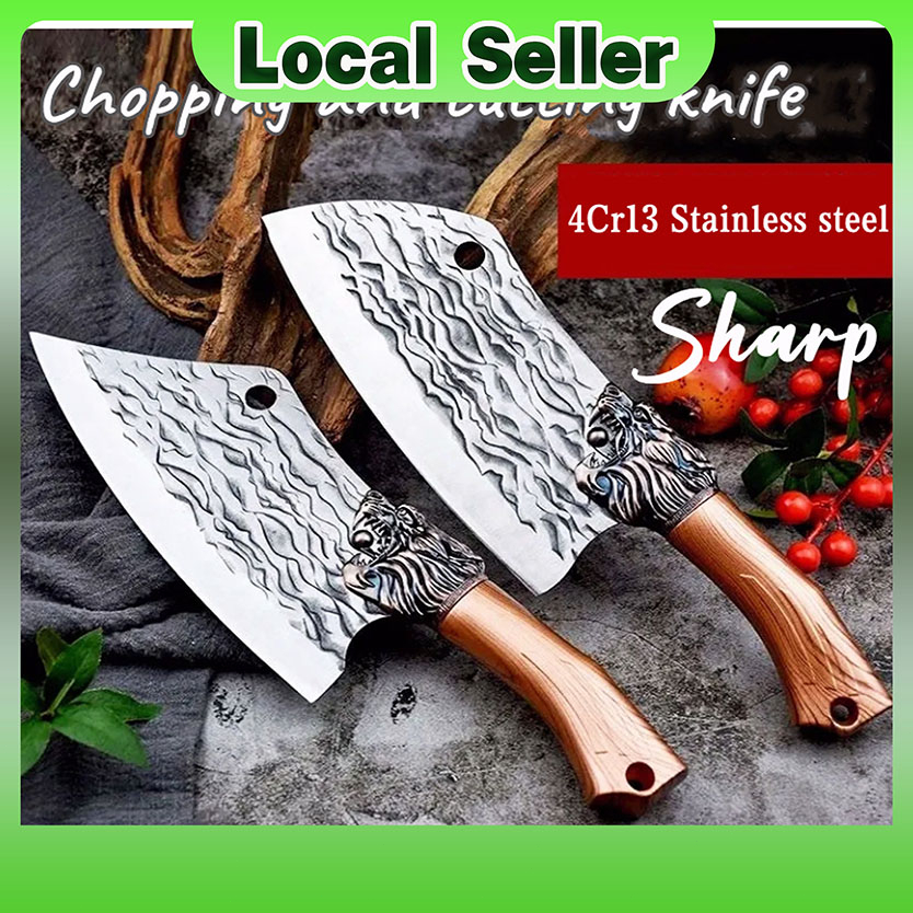 【SG Stock】 thickened chopping knife stainless steel kitchen knife chef ...