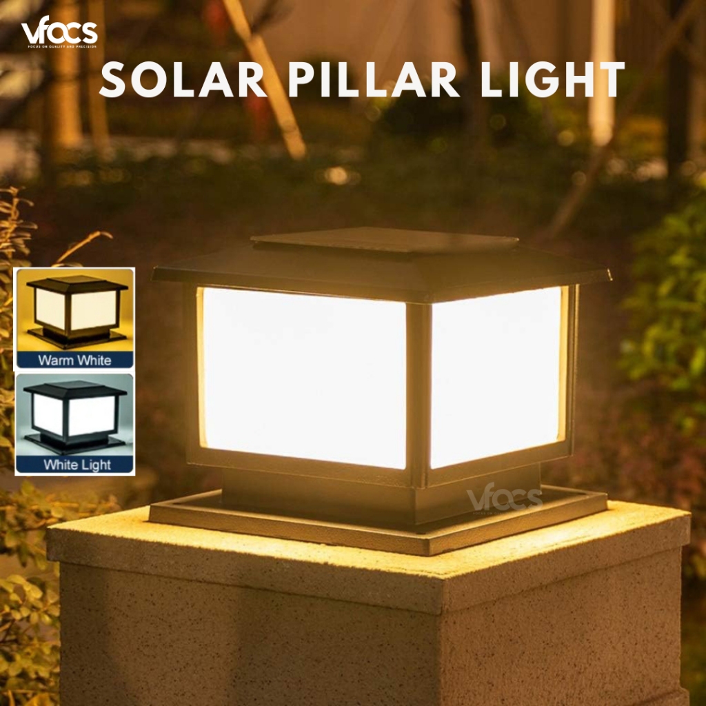 Vfocs Outdoor Solar Pillar Lights Waterproof LED Solar Garden Lamp for ...