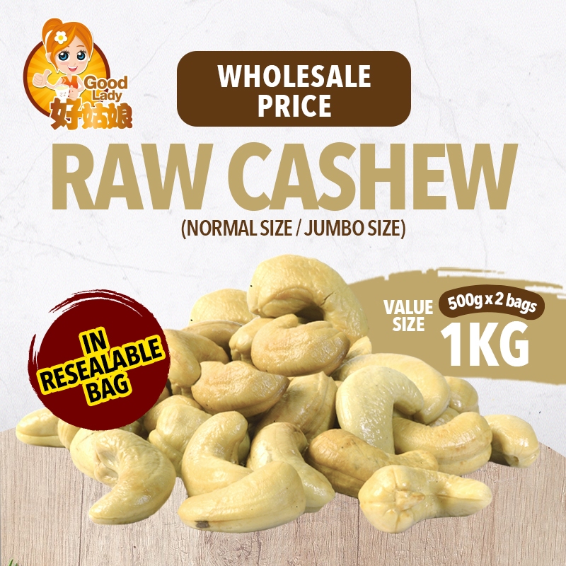 [Healthy Nuts] Raw Cashew Nuts - 1kg (500g x 2 packs) | Shopee Singapore