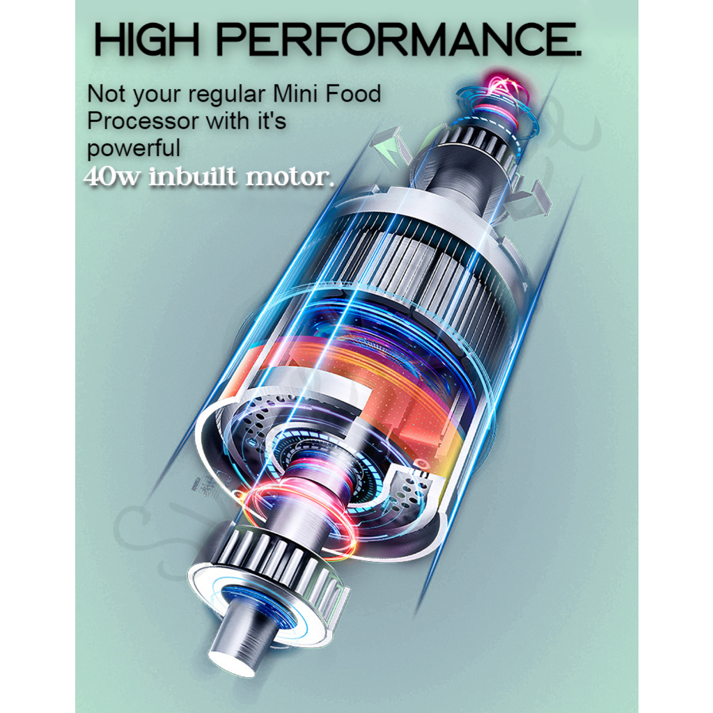 🇸🇬 Kitchen Mini Electric Food Processor/Rechargeable Garlic Blender/USB ...