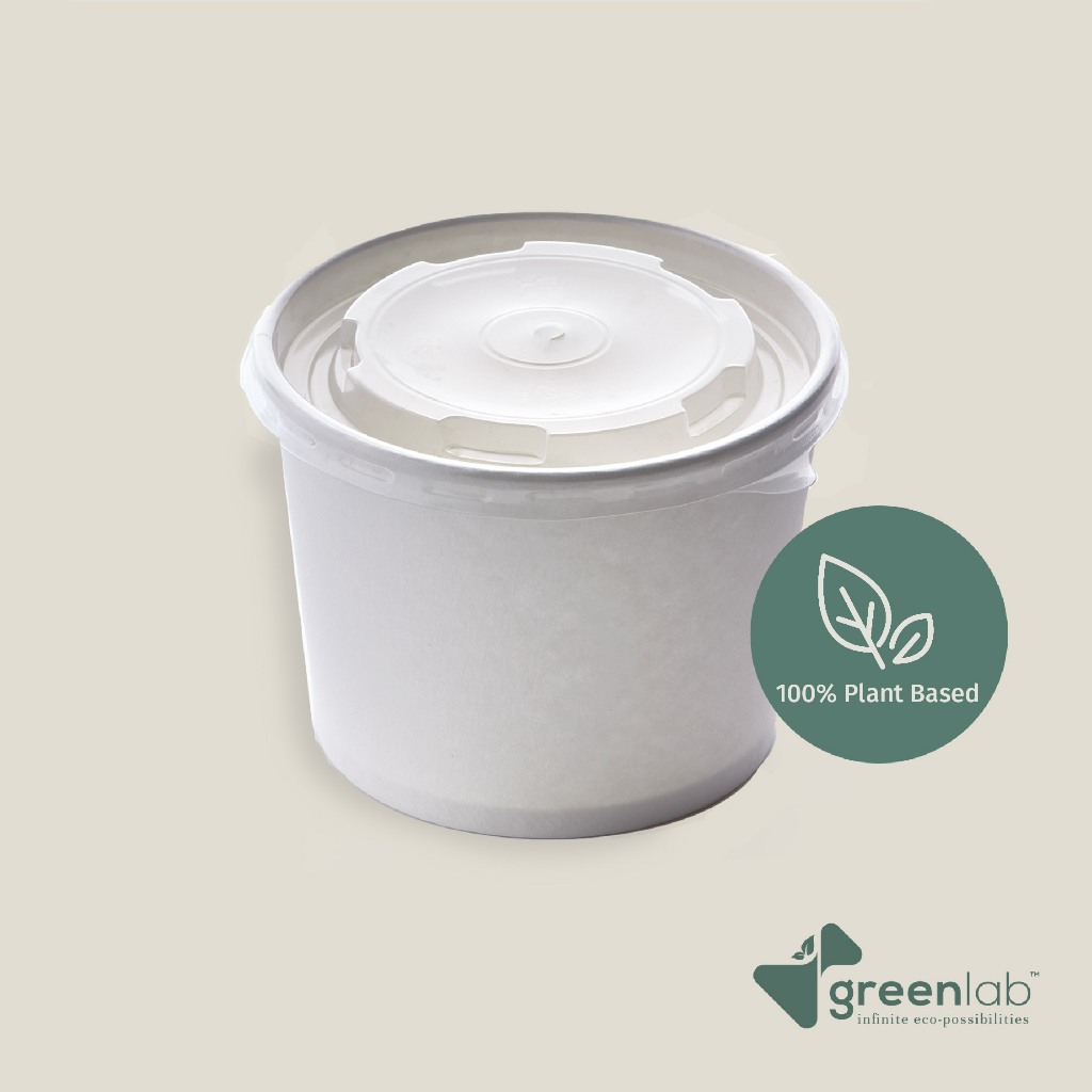 [10/50 SETS] Bio Paper Bowl with Lid | Disposable | Takeaway Bowl | No ...