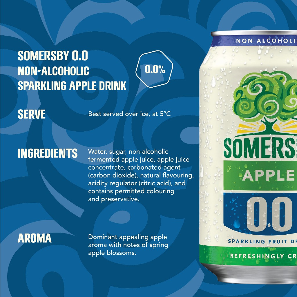Somersby Apple 0.0 Non-Alcoholic Sparkling Apple Drink (Pack of 24 ...