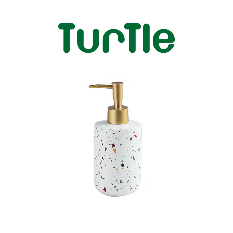 TURTLE Soap Dispenser Sanitizer Bathroom Sink Ceramic Pump Bottle 370ml ...