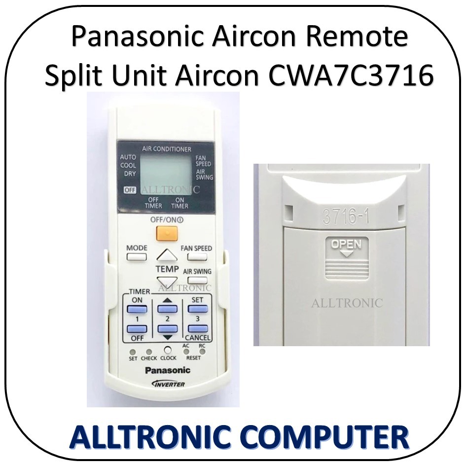 Panasonic Genuine Aircon Remote Control Split Unit Aircon CWA75C3716 ...