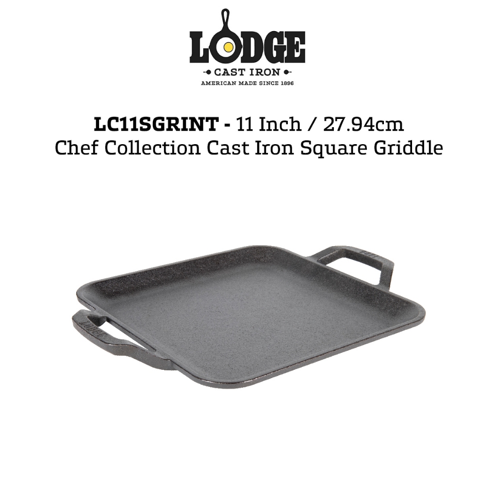 LC11SGRINT - Lodge Chef Collection Seasoned Cast Iron Square Griddle ...