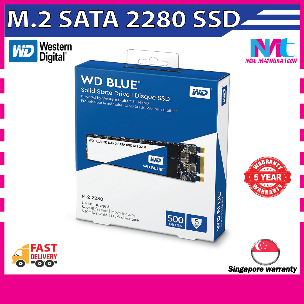 WD Blue 3D NAND M.2 500GB Internal SSD 2280(Local Distributor stock ...