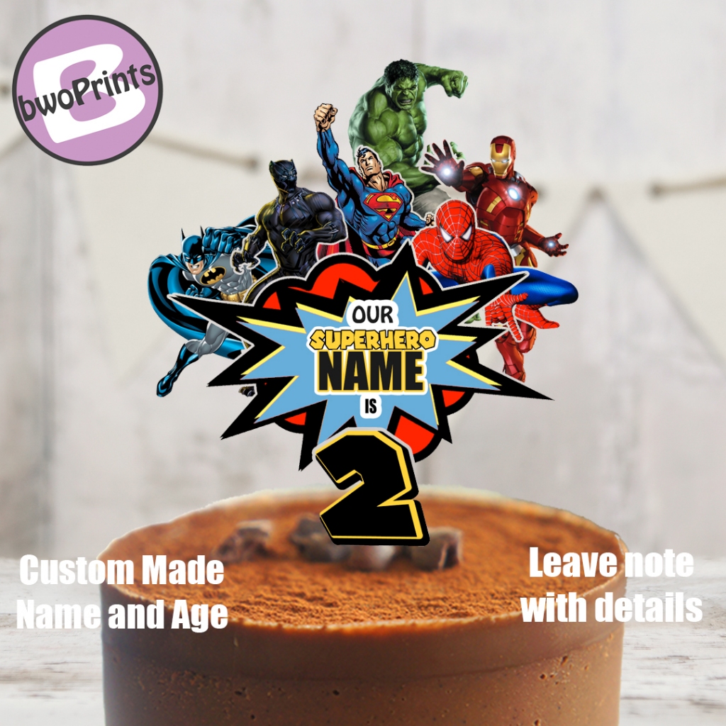 SG Super Heroes Birthday Cake Topper Cupcake Toppers Marvel Comic Hero ...