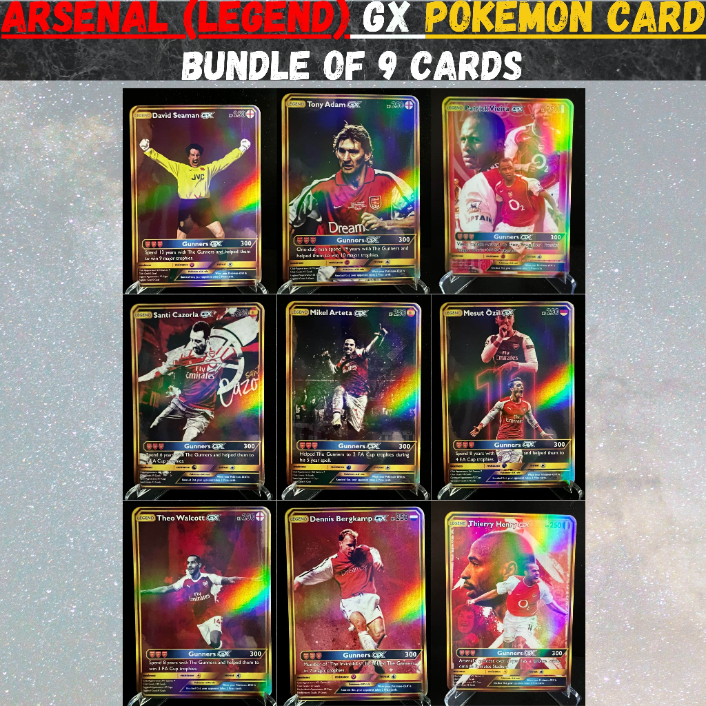 Arsenal (Legends) x Pokemon GX Cards (Bundle of 9 Cards) | Shopee Singapore