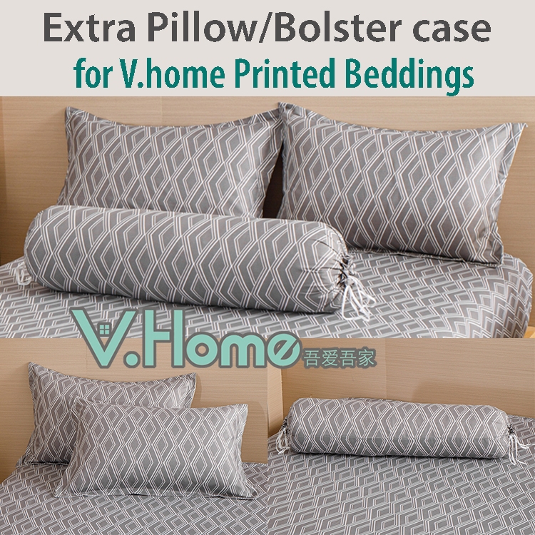 Add-on Pillow Cases/Bolster cases for V.Home Printed Beddings | Shopee ...