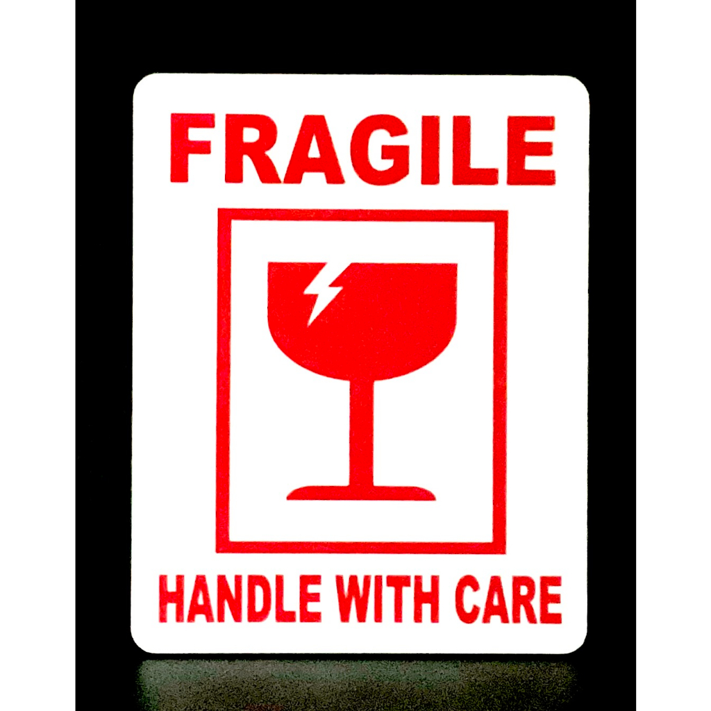 FRAGILE HANDLE WITH CARE SIGN/SIGNAGE | 80mm x 100mm | FRAGILE SIGN ...