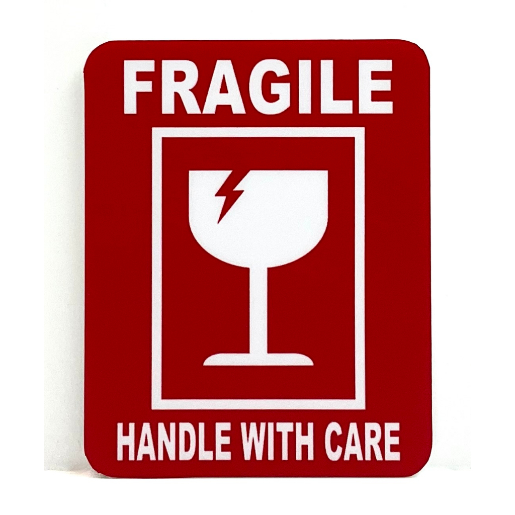 FRAGILE HANDLE WITH CARE SIGN/SIGNAGE | 80mm x 100mm | WARNING SIGN ...