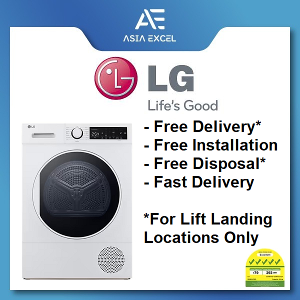 LG RD08NHP5W 8KG WHITE FRONT LOAD HEAT PUMP DRYER | Shopee Singapore
