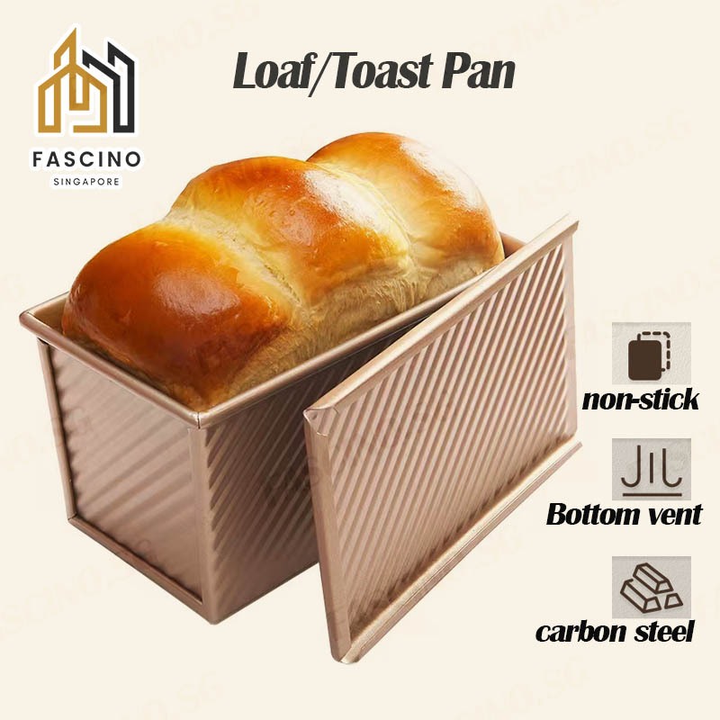 【SG】Loaf Pan with Cover Bread Baking Mould Cake Toast Non-Stick with ...