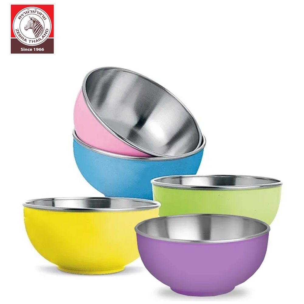 Zebra Stainless Steel Colour Bowl 11cm - Blue / Green / Pink / Purple ...
