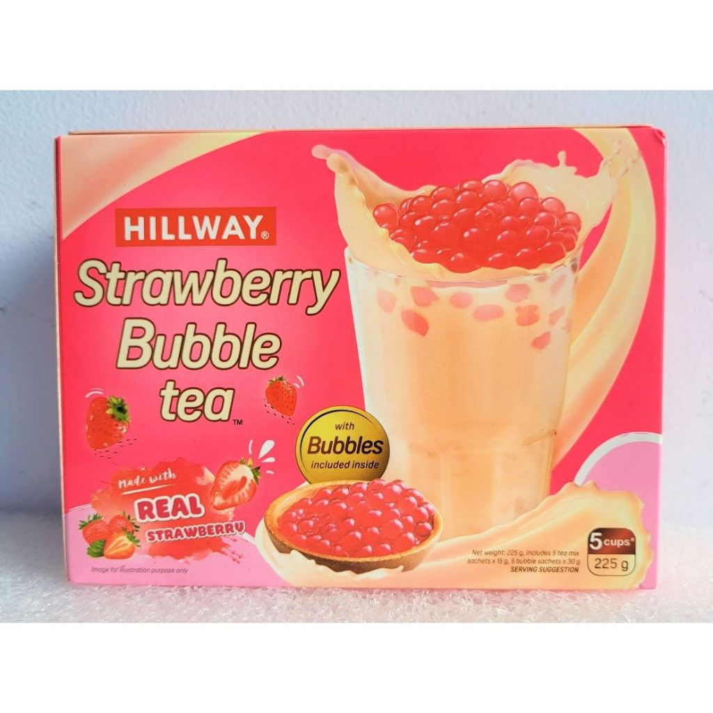 HILLWAY Strawberry Pearl Instant Milk Tea 225g | Shopee Singapore
