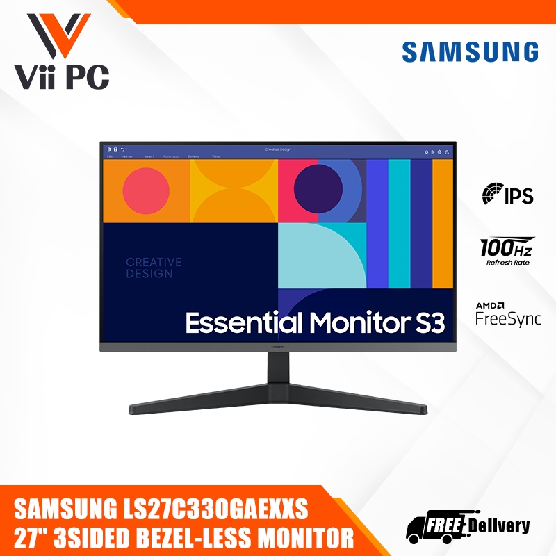 [NEW LAUNCH] Samsung 27" Essential Monitor S3 (S33GC) (Black ...