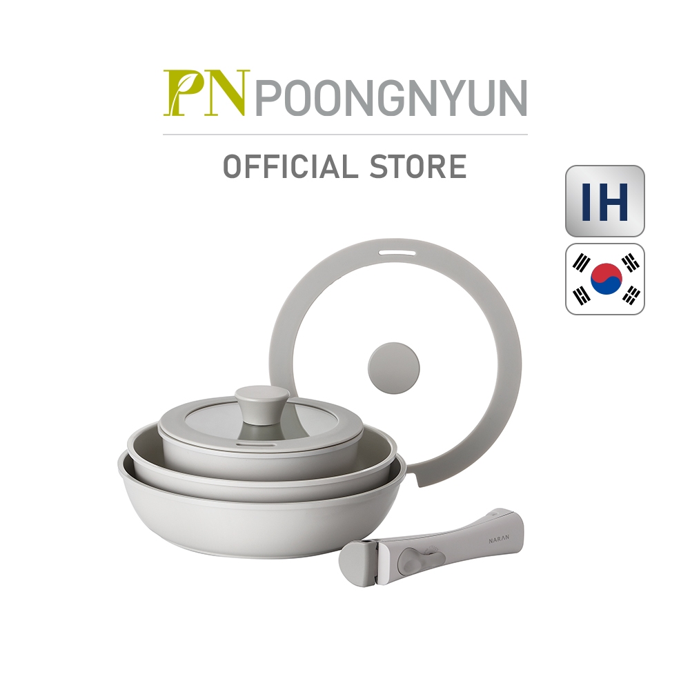 PN POONGNYUN | Bliss Narran IH | 18cm Saucepan | 24,26cm Deep pan | Detachable Handle | Non ...
