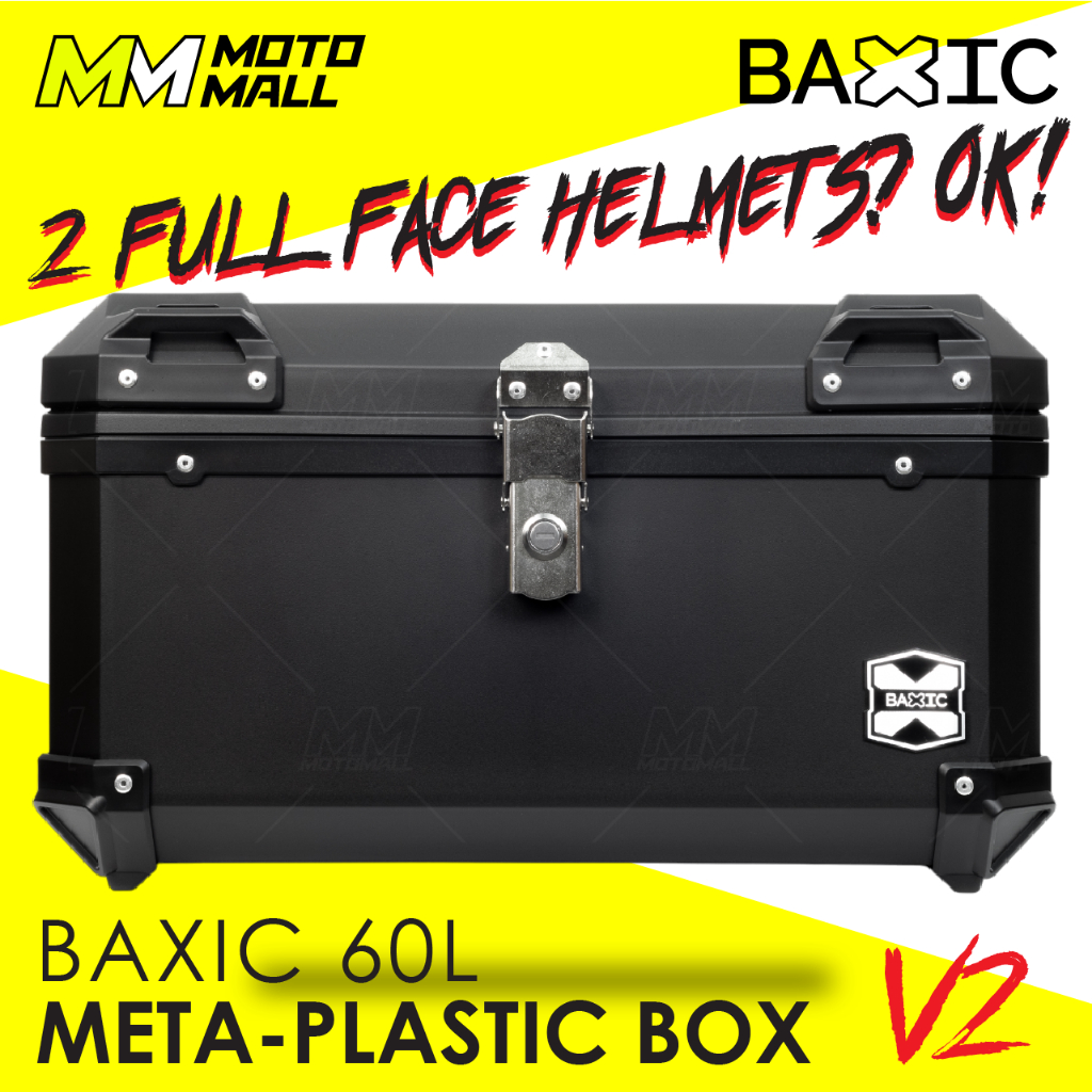 BAXIC Extra Large Motorcycle Top Box 60L Plastic "Metal" V2 | Shopee ...