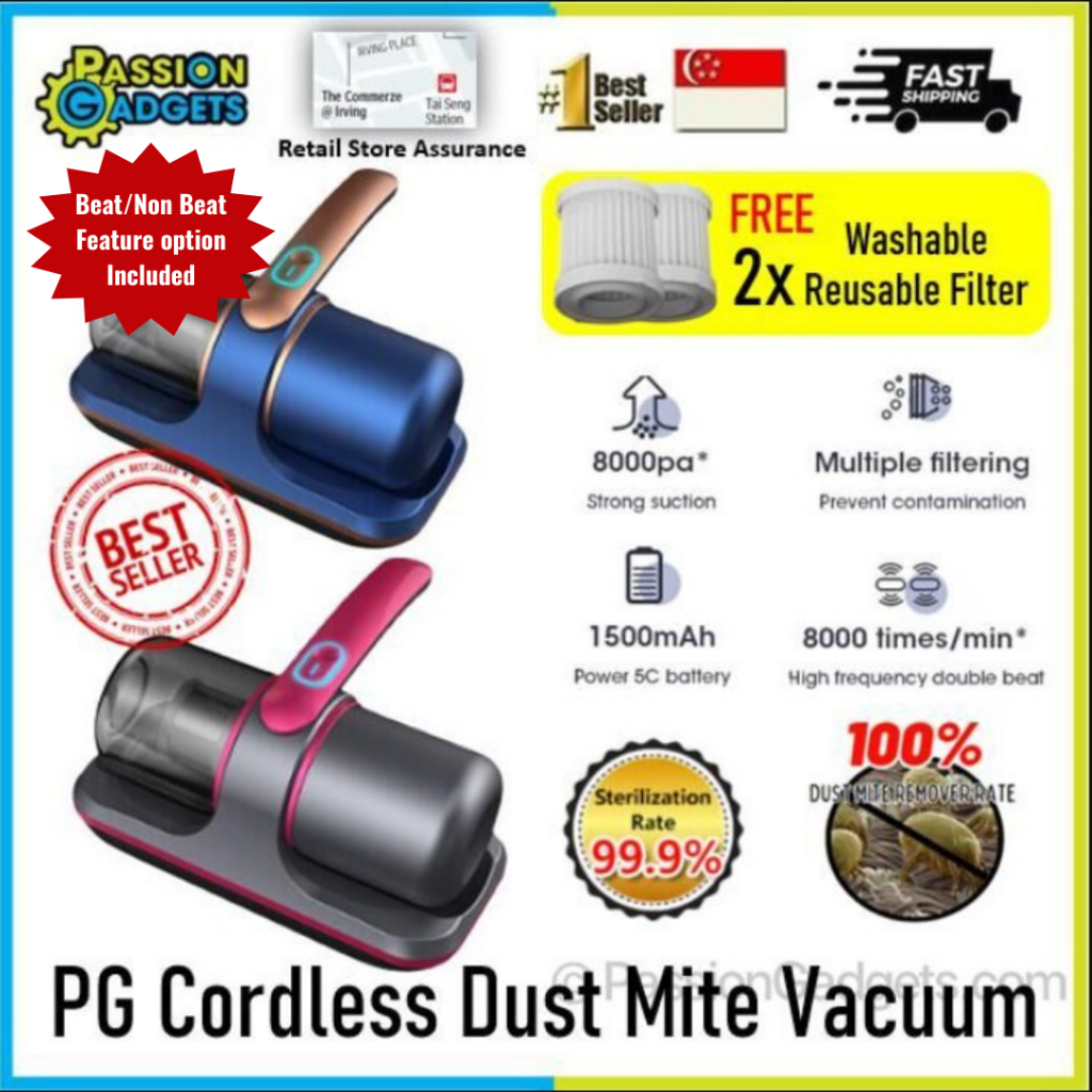 PG Cordless Dust Mite Vacuum 8000Pa Suction Powerful Suction Bed Vacuum ...