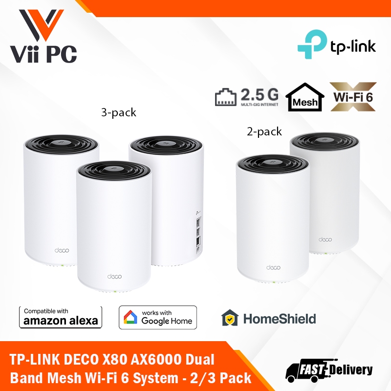TP-LINK DECO X80 AX6000 Dual-Band Mesh Wi-Fi 6 System - 2/3 Pack | Shopee Singapore