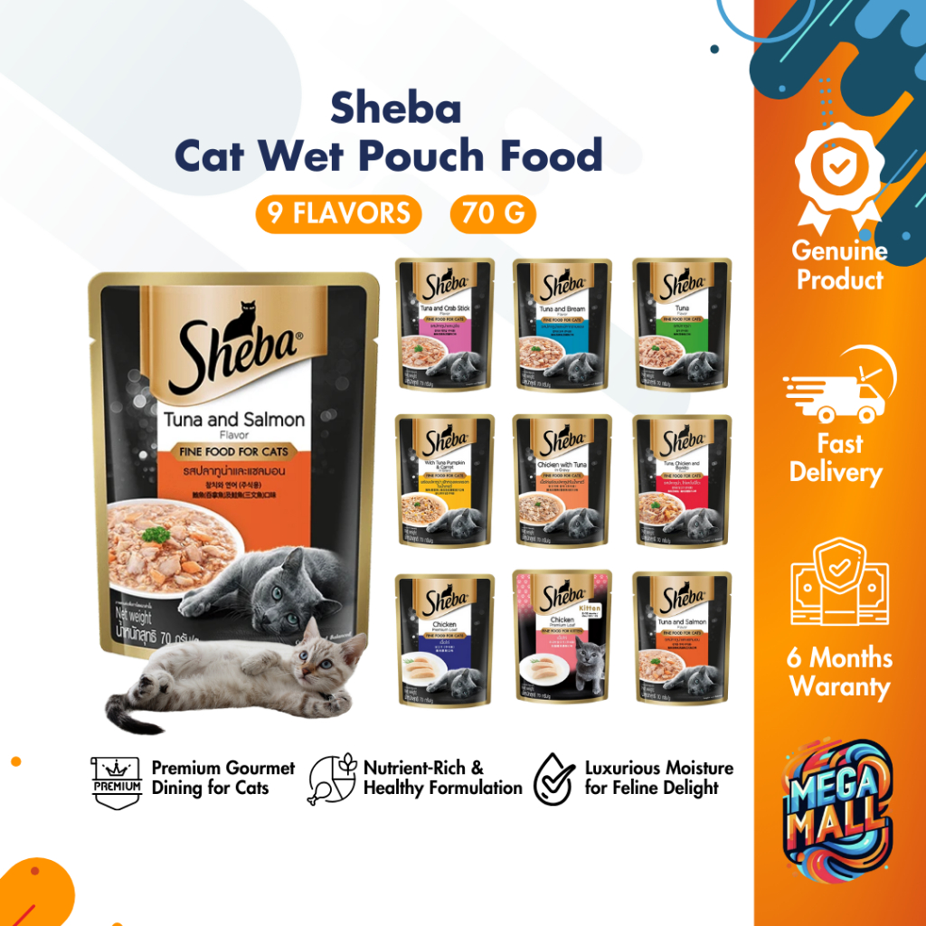 Sheba Cat Nutrient-Rich Premium Pouch Wet Cat Food 70g - Nutritious ...