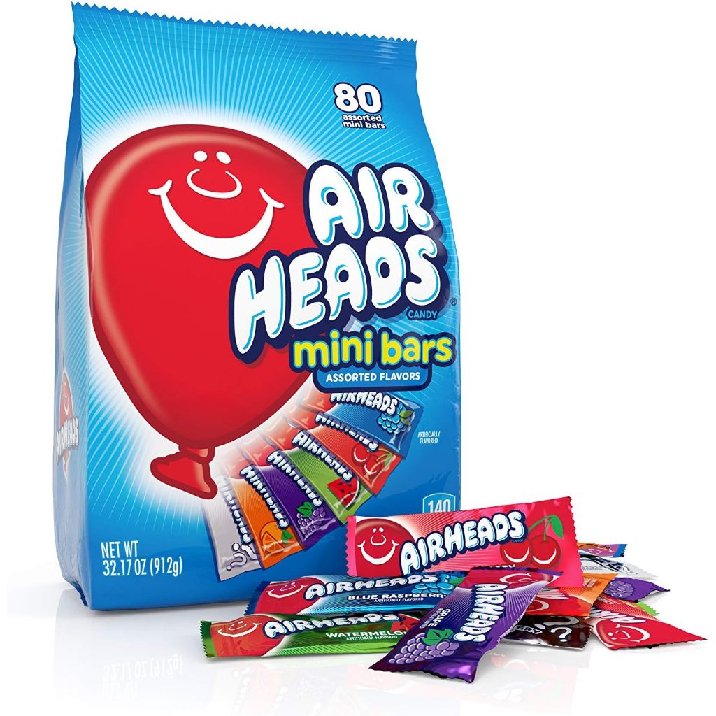 Airheads Candy Mini Bars, Assorted Fruit Flavors, Individually Wrapped ...