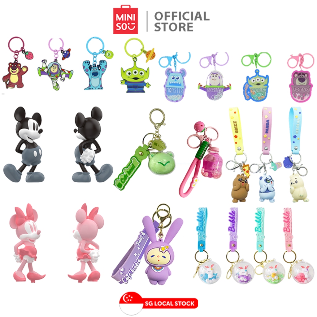 MINISO Cute Keychain Collection (Disney/We Bare Bears/Bubble)(Acrylic ...