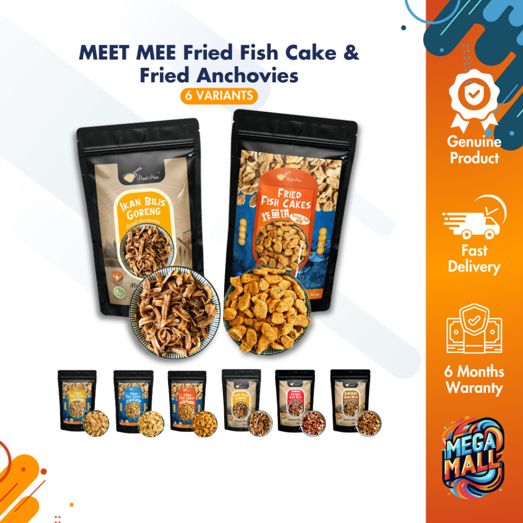 MEET MEE Fried Fish Cake & Anchovies - Halal Snack with Peanuts, Crispy ...