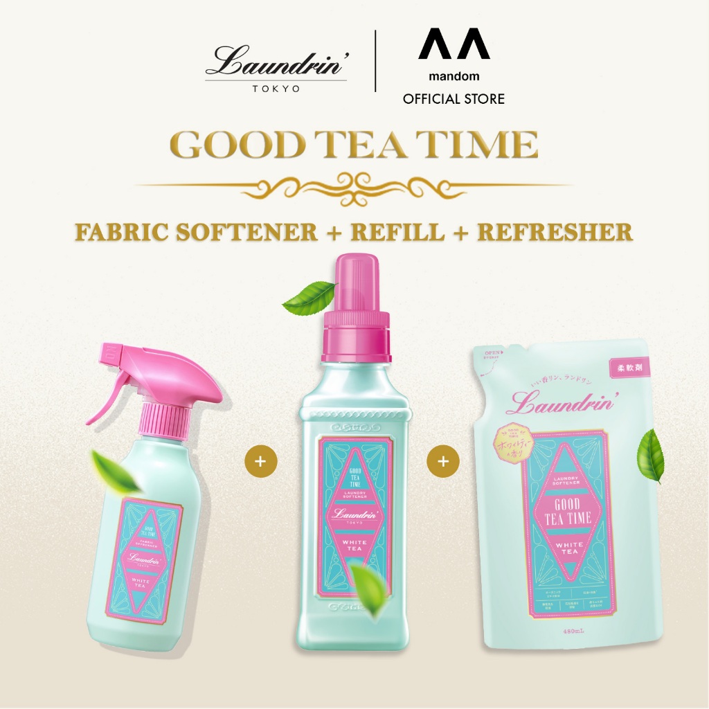 [Bundle of 3] Laundrin Good Tea Time Bundle (Fabric Softener + Softener Refill + Fabric ...