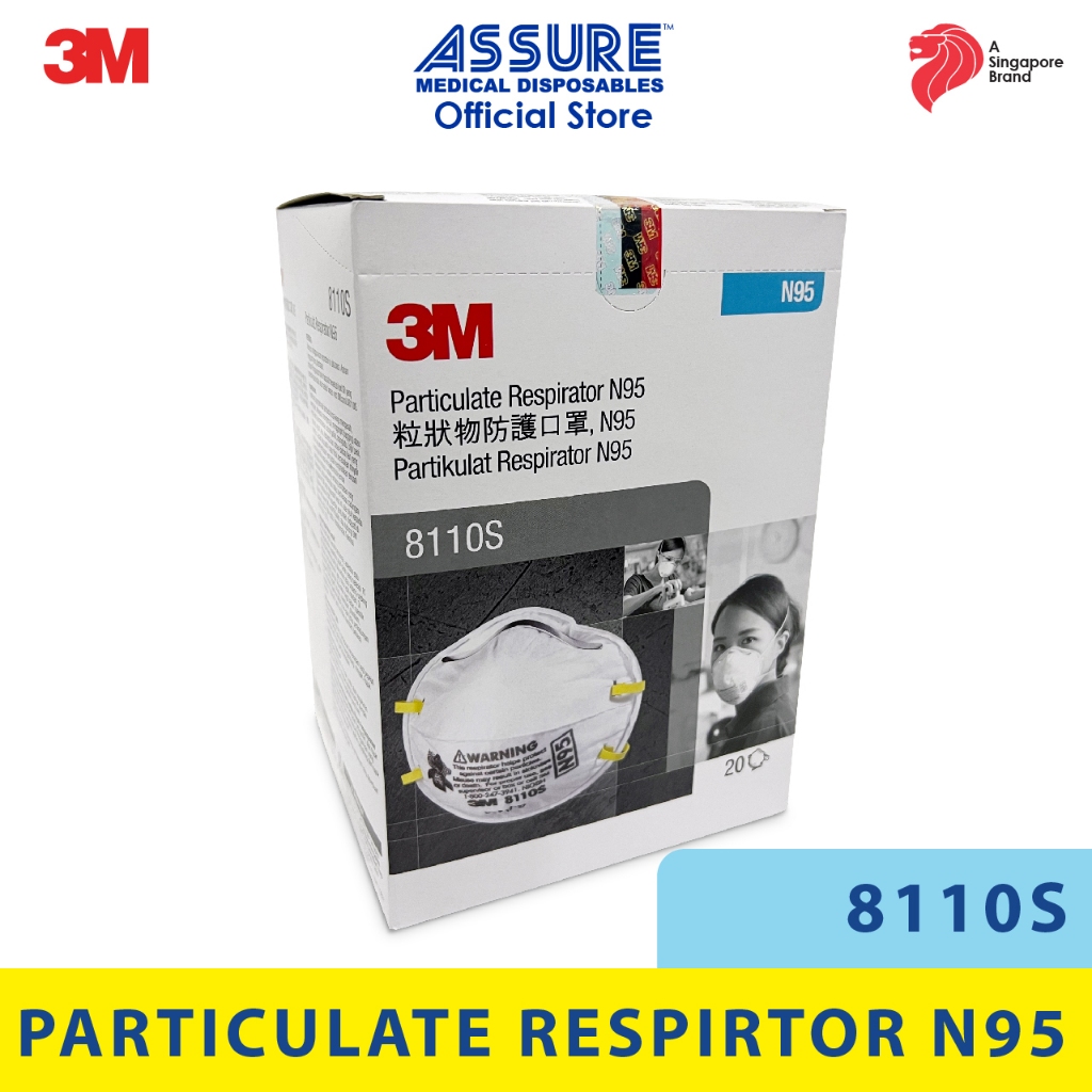 3M N95 Particulate Respirator Mask, 8110S, 20 Pcs/Box | Shopee Singapore