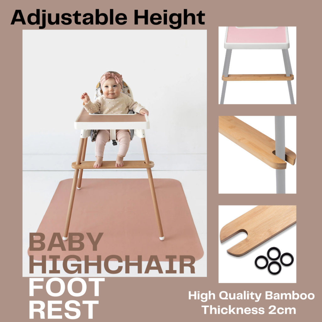 Bamboo Baby Highchair Foot Rest Easy Adjustable Height for IKEA Style ...
