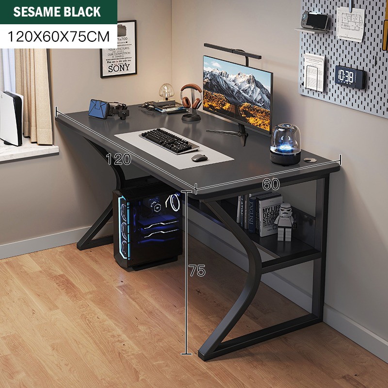Curved Frame Steel Wood Computer Table, E-sport Design Study Desk, Home ...