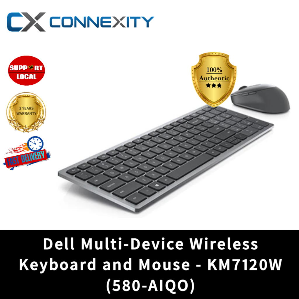 Dell Multi-Device Wireless Keyboard and Mouse - KM7120W 580-AIQO Dell ...