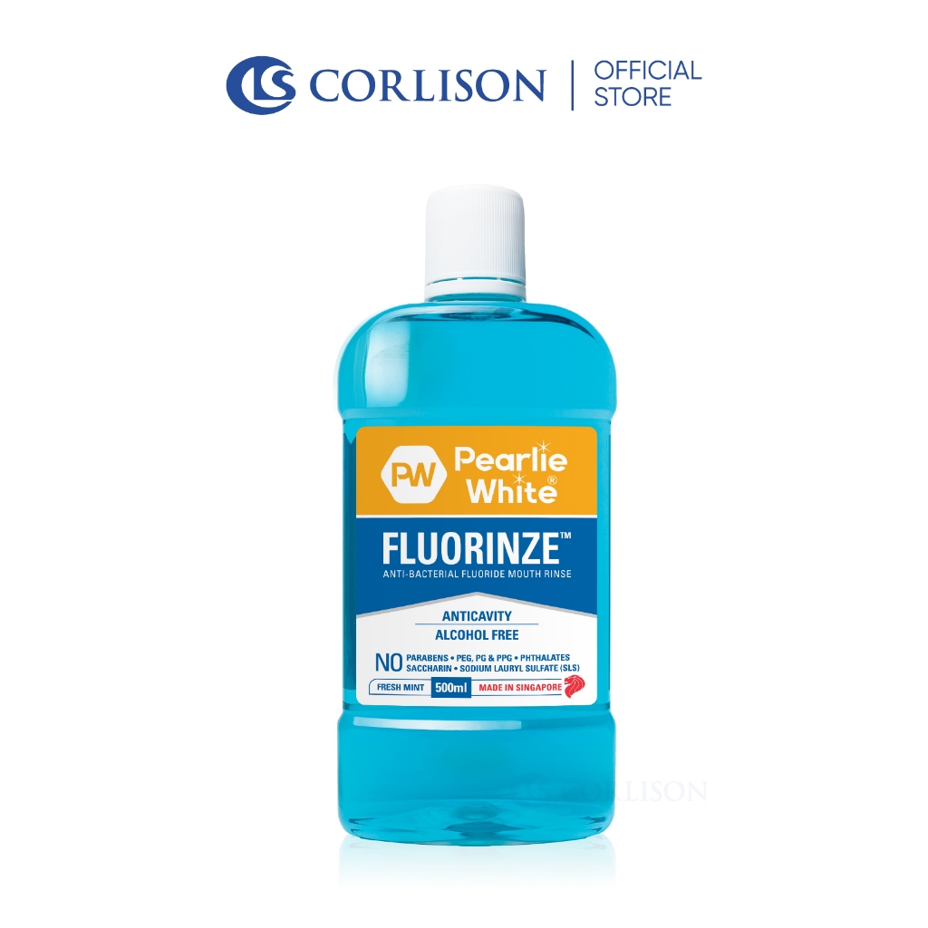 Pearlie White Fluorinze Antibacterial Fluoride Mouth Rinse 500ml ...