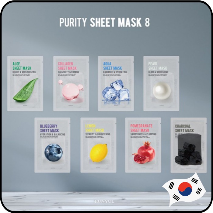 [EUNYUL] Purity Sheet Mask Pack 22ml x 5ea x 8 types (Total 40 sheets ...