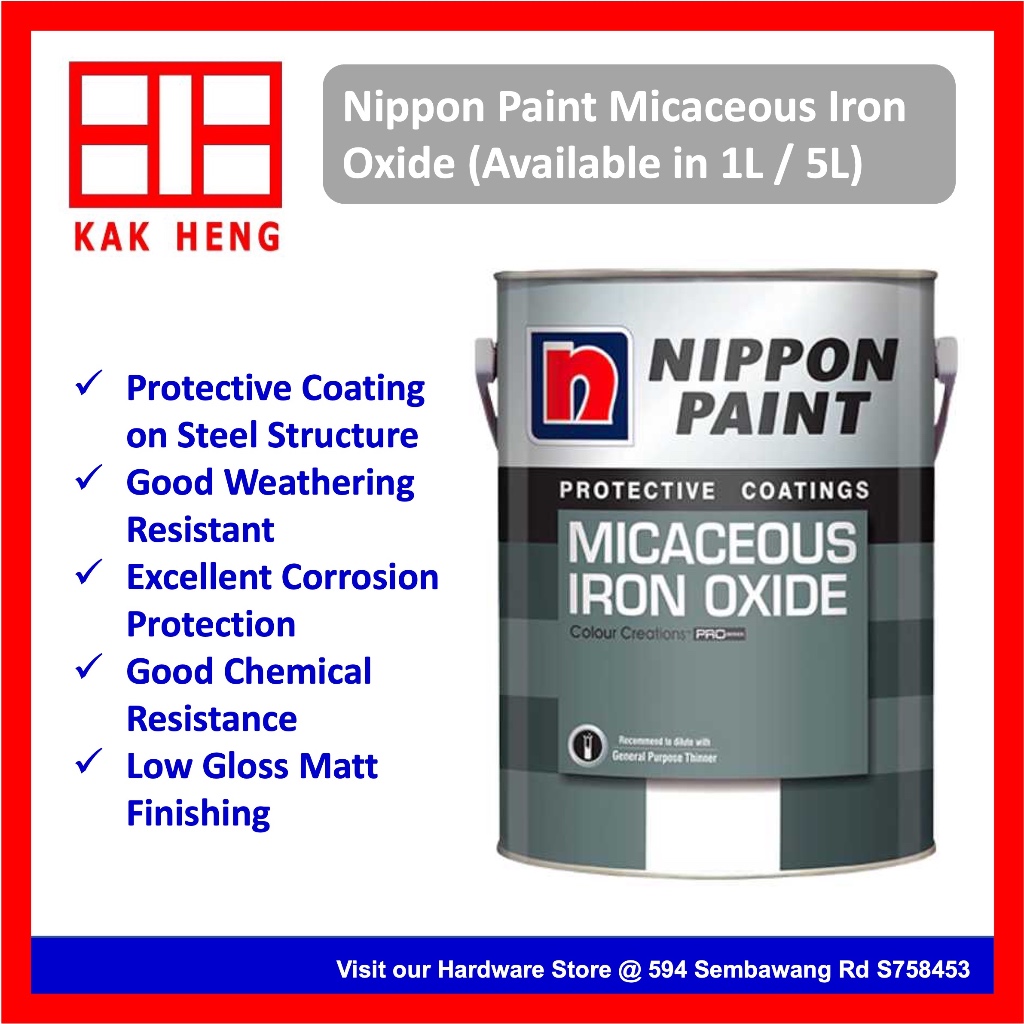 Nippon Paint Micaceous Iron Oxide (1L) Weathering Resistance Protection ...