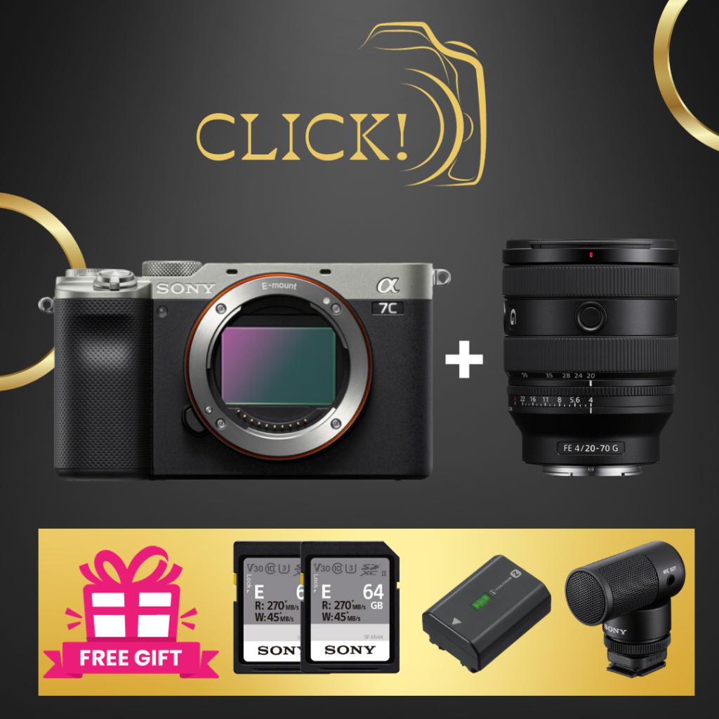Sony A7C BODY + SEL2070F4G (FREE 2 x 64GB + SONY ECM-G1+ NP-FZ100 ...