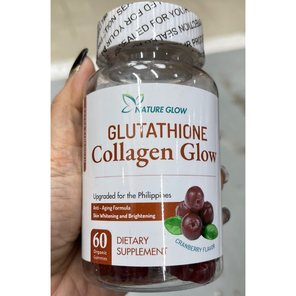 NATURE GLOW Glutathione Collagen Glow (Cranberry Flavor) (60 Organic ...