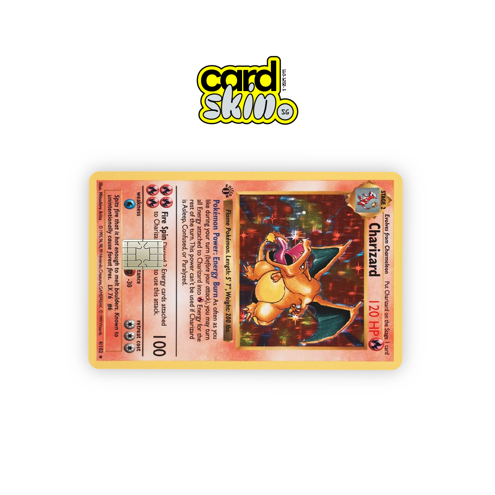 Pokemon Trading Card Charizard Sticker - High Quality Matte Credit ...