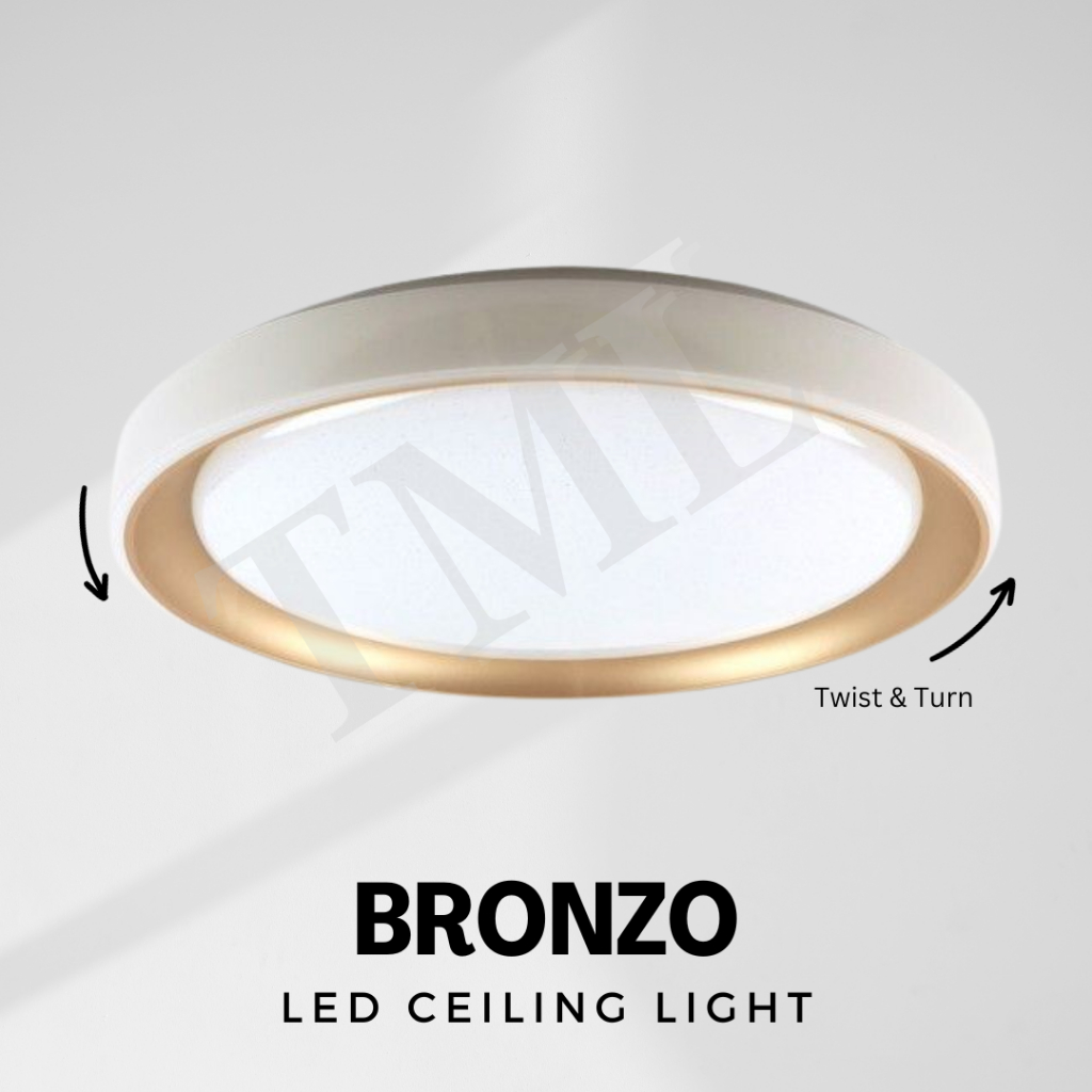Premium Bronzo LED Surface Ceiling Light twist and turn Minimalist 36W ...